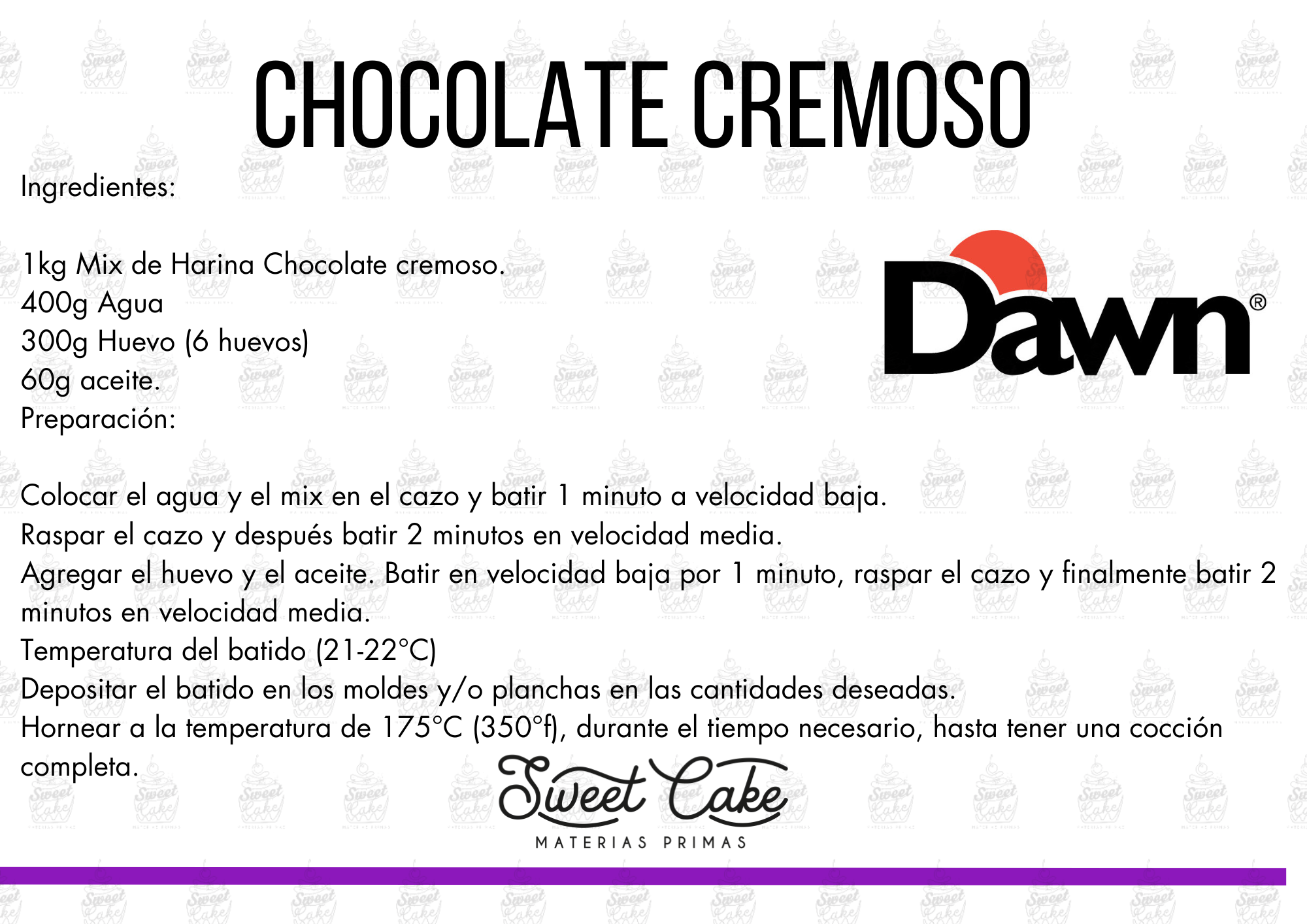 RECETA DAWN CHOCOLATE CREMOSO – Sweet Supplies Materias Primas